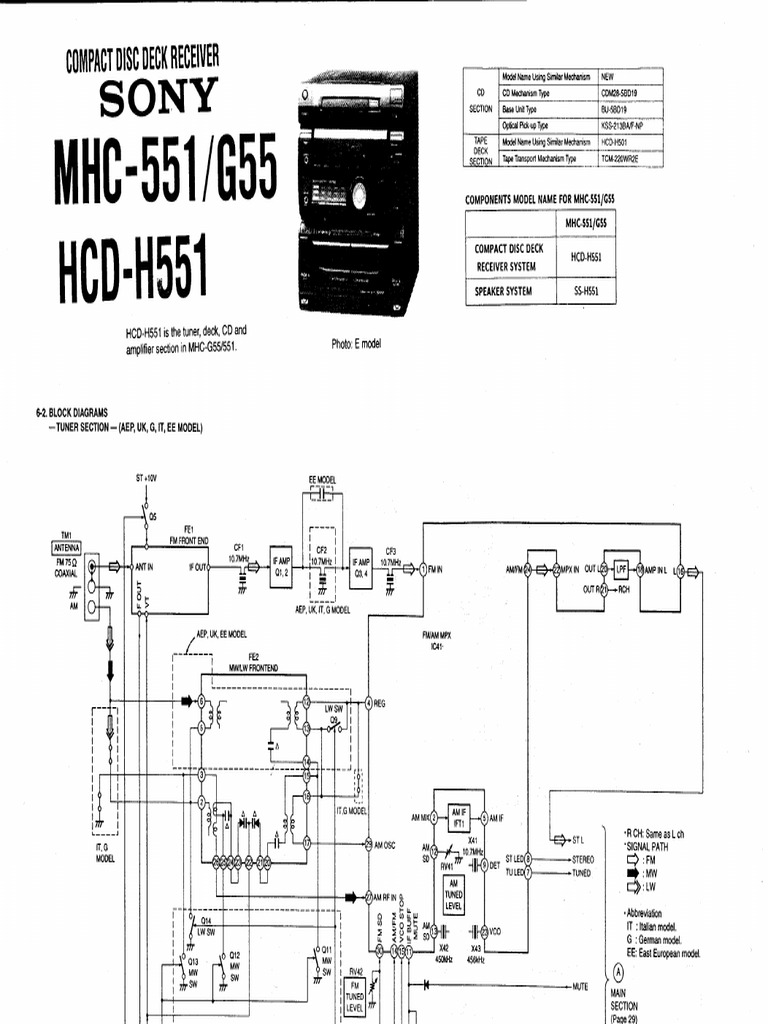 Sony MHC 551 g55 HCD h551 | PDF