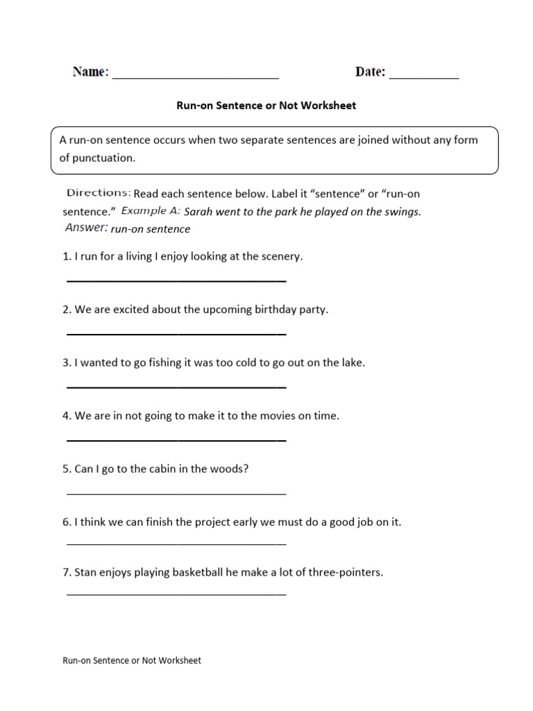 Run-On Sentence Identification | PDF