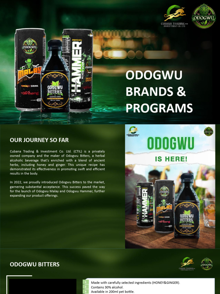Odogwu Bitters and Beverage Lineup | PDF | Drink | Vodka