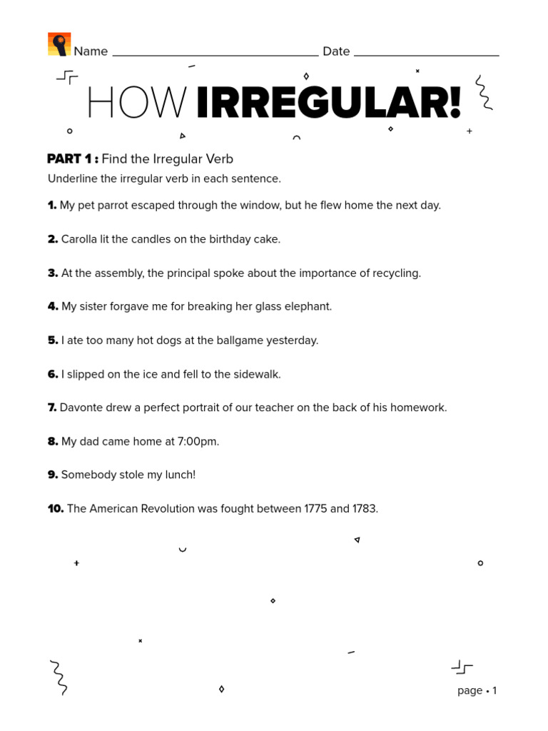 Irregular-Verb Worksheet | PDF | Linguistics | Linguistic Morphology