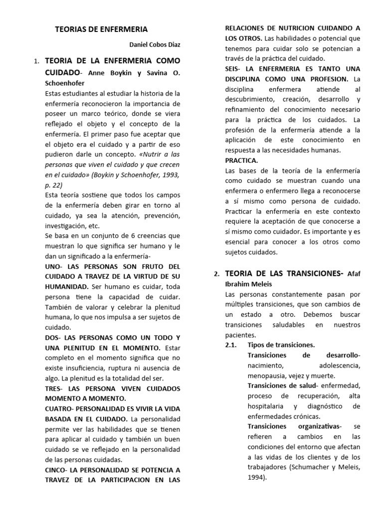 Teorias de Enfermeria | PDF | Enfermería | Incertidumbre