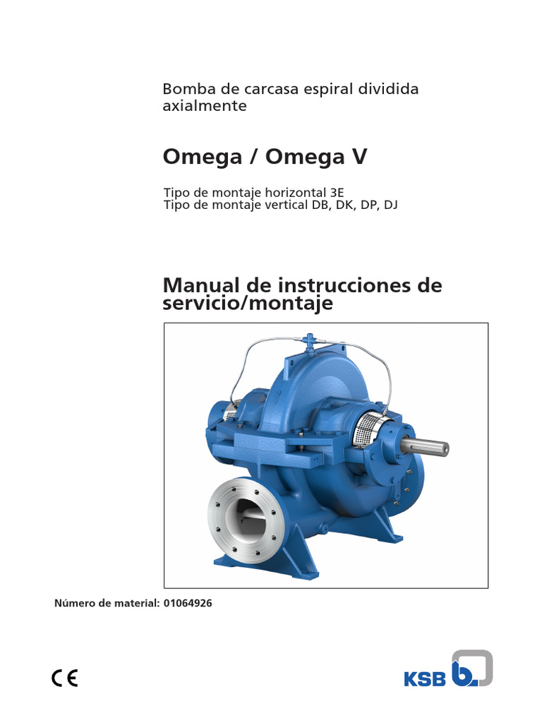 Omega Omega V Manual de Instrucciones de Servicio Montaje - 2023 | PDF | Bomba | Rodamiento ...