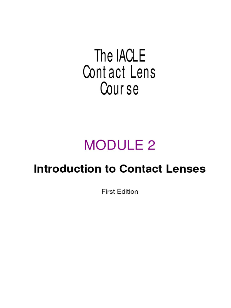 IACLE Module 2 Introduction To Contact Lenses | PDF | Contact Lens | Cornea