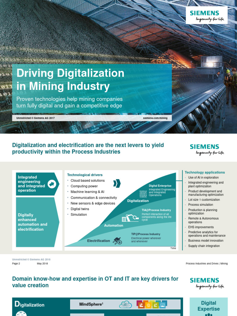 Digitalization Solutions For Mining | Download Free PDF | Automation | Analytics