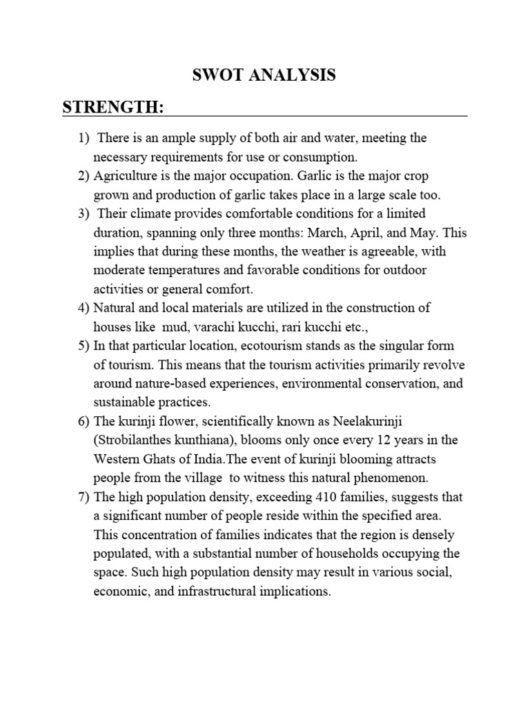 Swot Analysis Final 1 | PDF | Agriculture | Sustainable Development