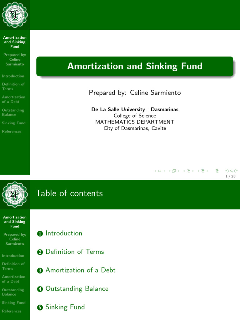Amortization and Sinking Fund | PDF | Debt | Present Value