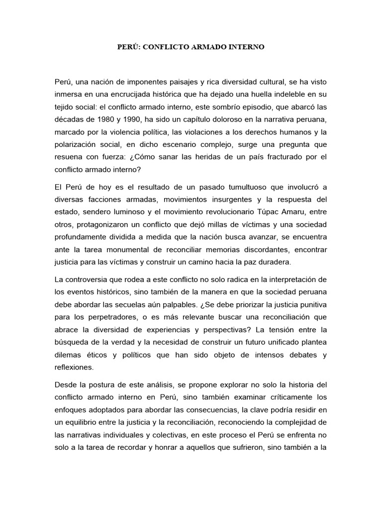 Perú: Sanación tras Conflicto Armado | PDF | Perú