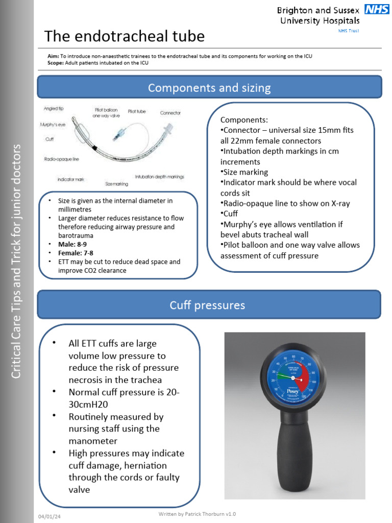 The Endotracheal Tube 1.0 | PDF