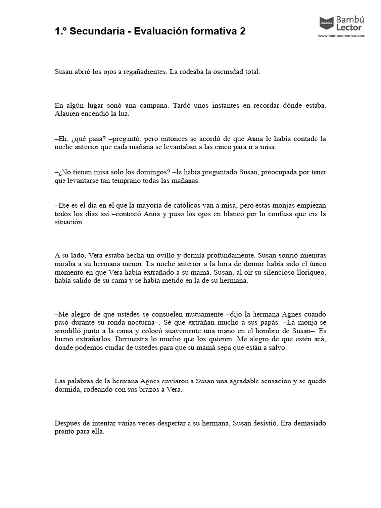 1 Secundaria Evaluacion Formativa 2 | PDF | Novelas