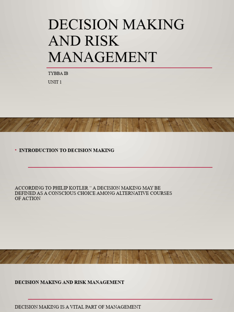 Unit 1 DMRM | PDF | Decision Making | Rationality