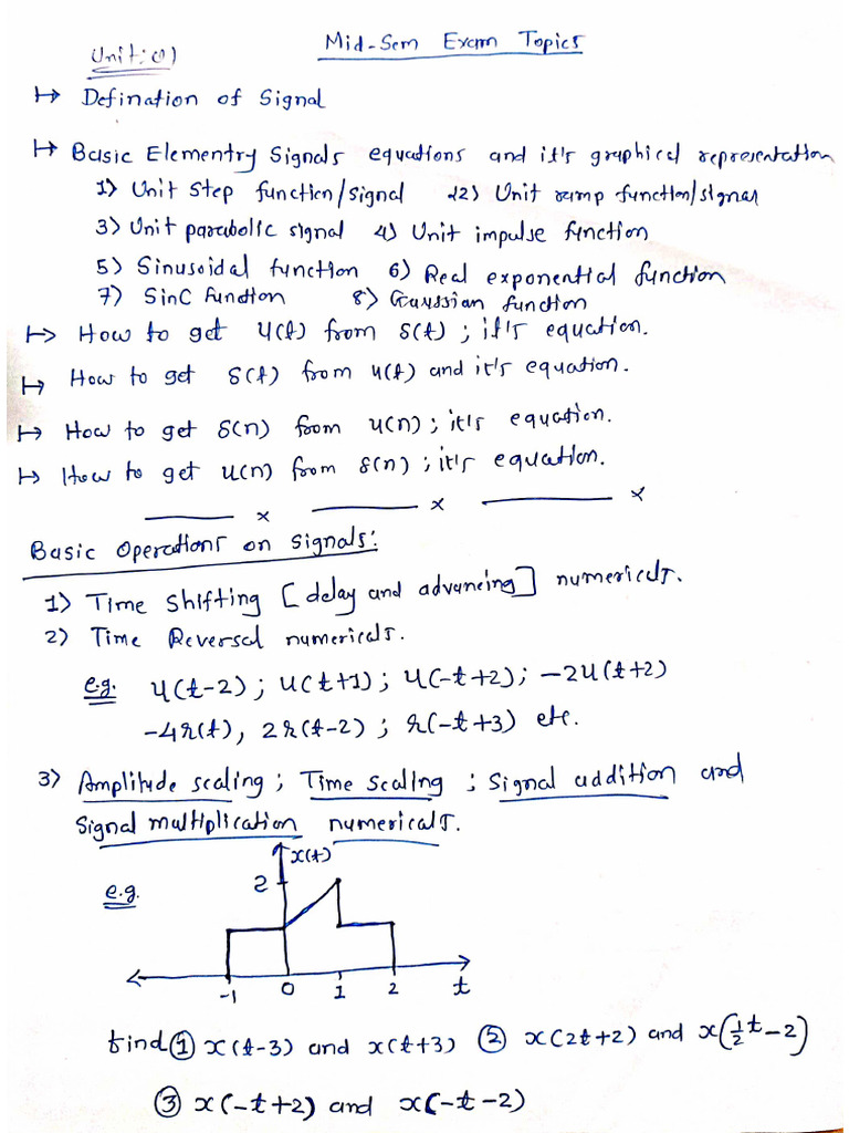 Signal and System Topic To Be Considered For Mid Exam | PDF