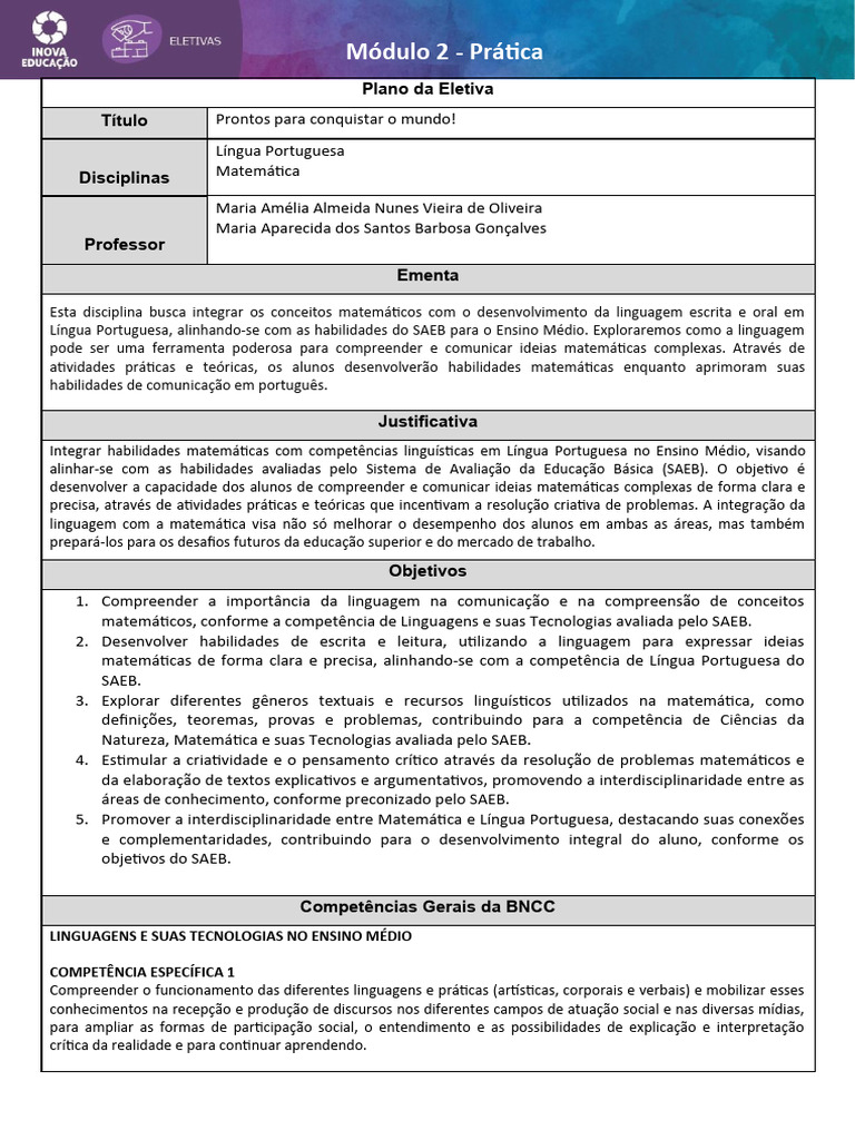 Projeto de Eletiva 1º Semestre 2024 | PDF | Matemática | Geometria