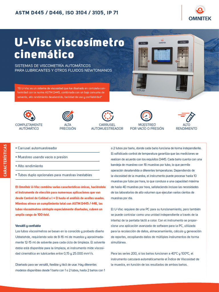 Catálogo Omnitek U-Visc - V5.6 | PDF | Sensor | Metrología