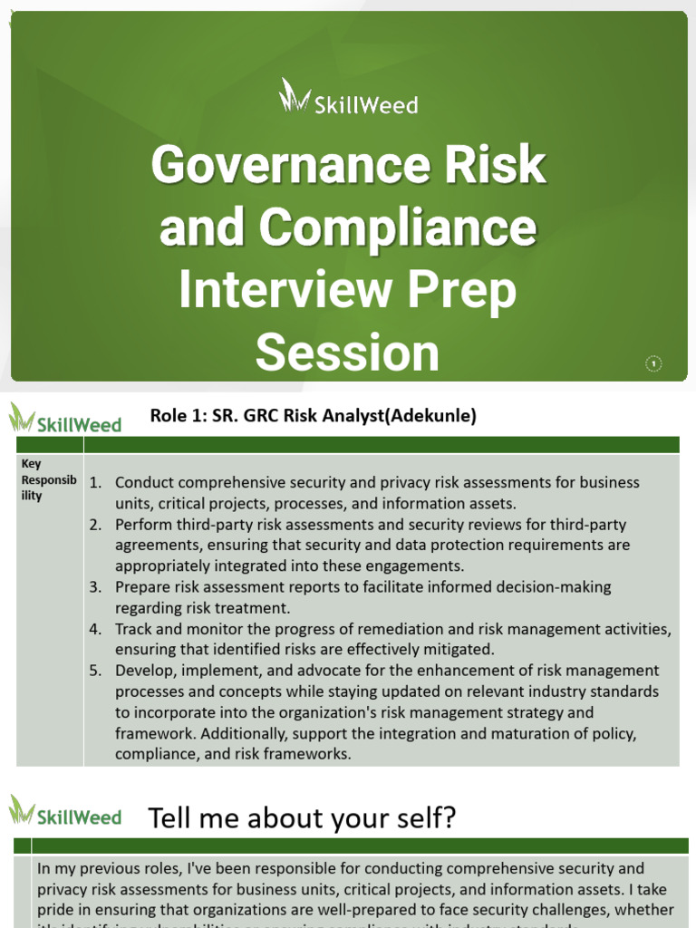 GRC STAR Scenarios For Interviews - 101623 | PDF | Risk Management | Risk