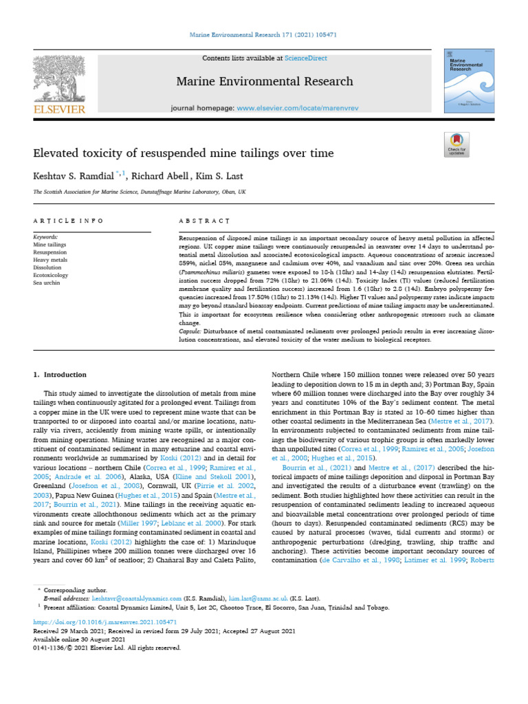 Ramdial Et Al 2021 | PDF | Solubility | Fertilisation