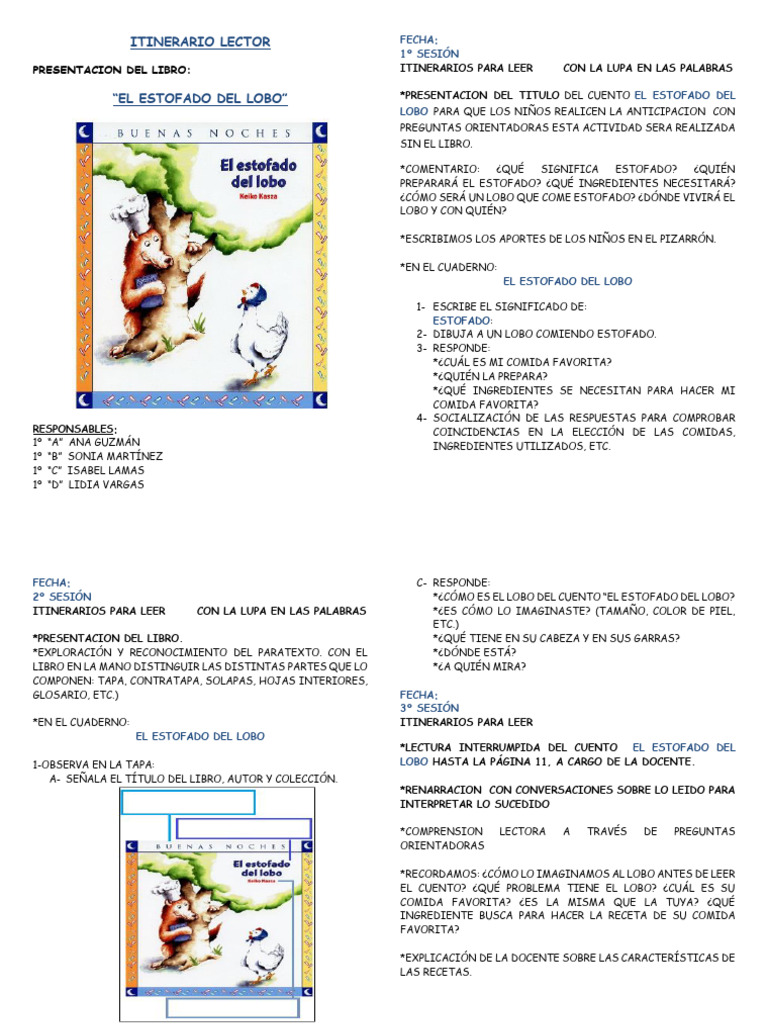 Actividades del Estofado del Lobo | PDF | Puntuación | Lectura (proceso)