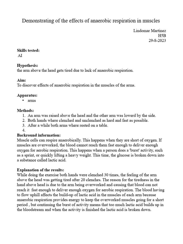 Bio Anaerobic Respiration in Muscles | PDF
