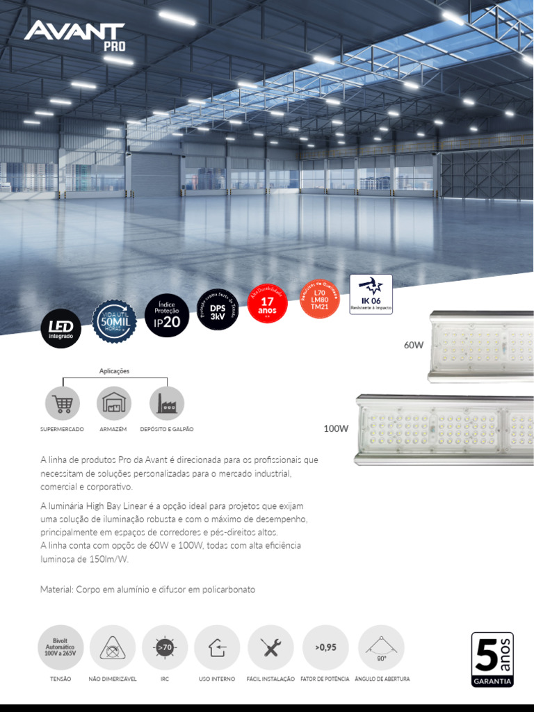 Ficha Tecnica High Bay Linear | PDF