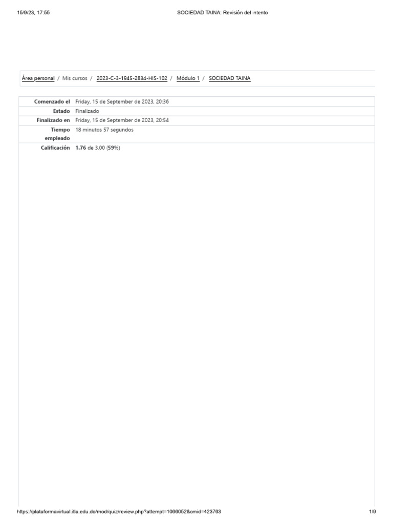 SOCIEDAD TAINA - Revisión Del Intento | PDF | América del Norte ...