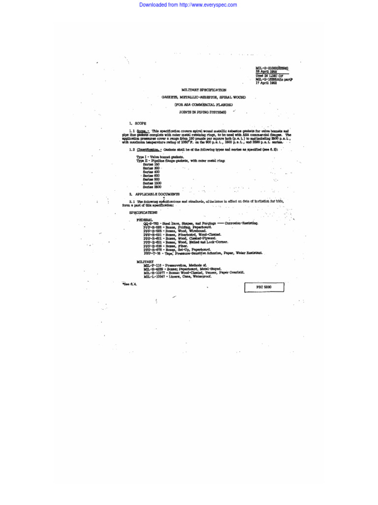 Military Specification for Spiral Wound Gaskets | PDF | Materials | Joining