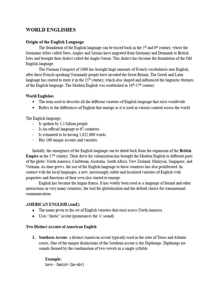 World Englishes - Language VS Dialect | PDF | English Language | Dialect