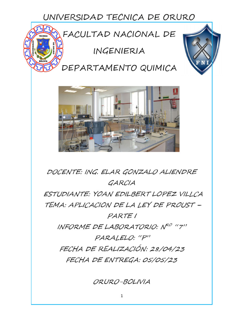 Informe N7 | PDF | Estequiometría | Sustancias químicas