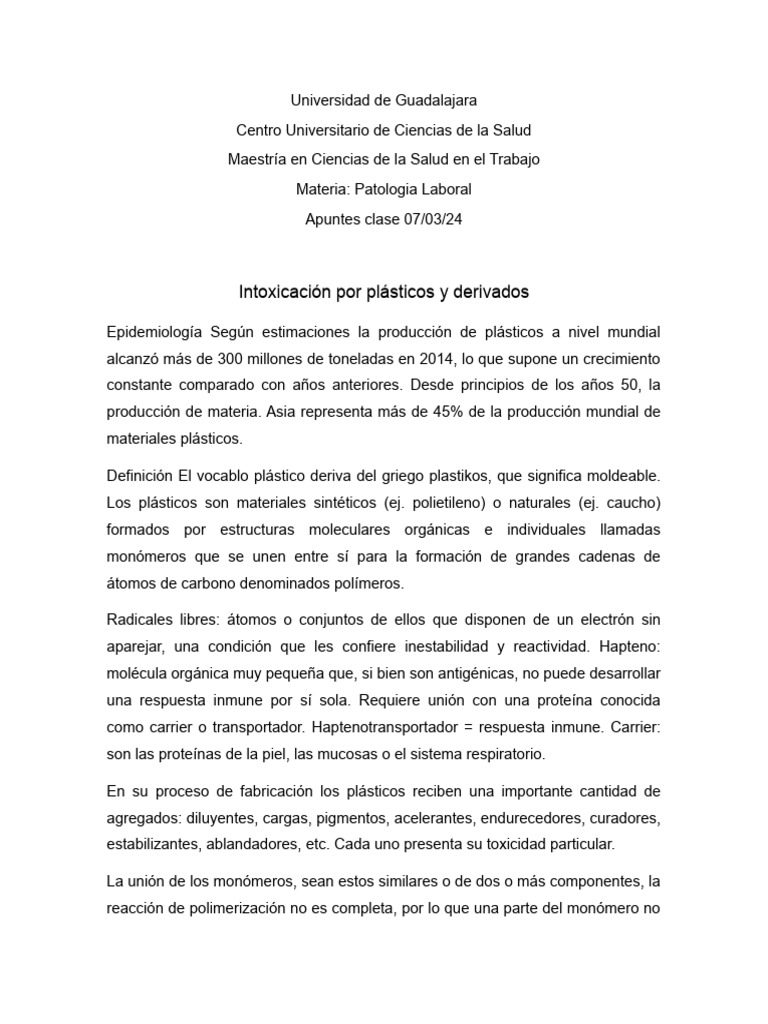 Apuntes Clase 07-03-24 | PDF | El plastico | Polímeros Apuntes Clase 07-03-24 | PDF | El plastico | Polímeros