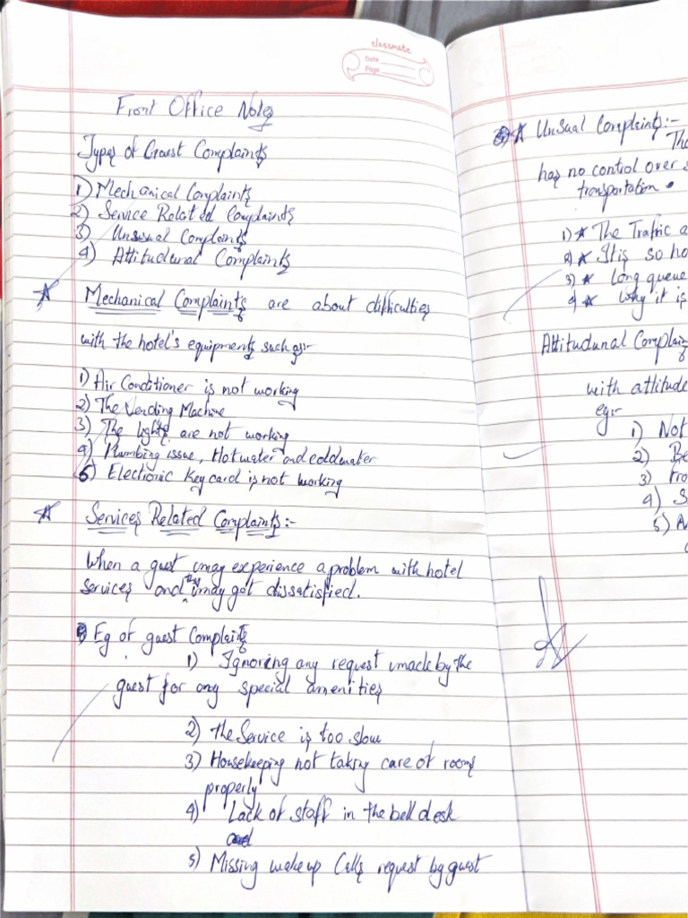 Front Office Notes | PDF