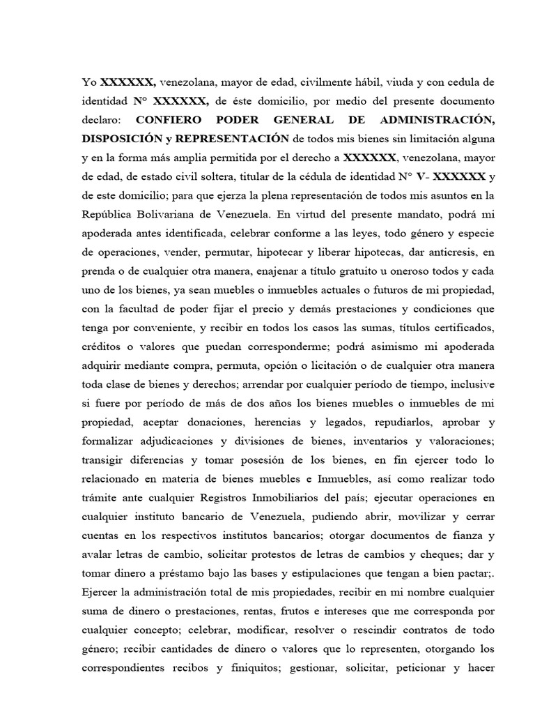Poder General Modelo | PDF | Propiedad