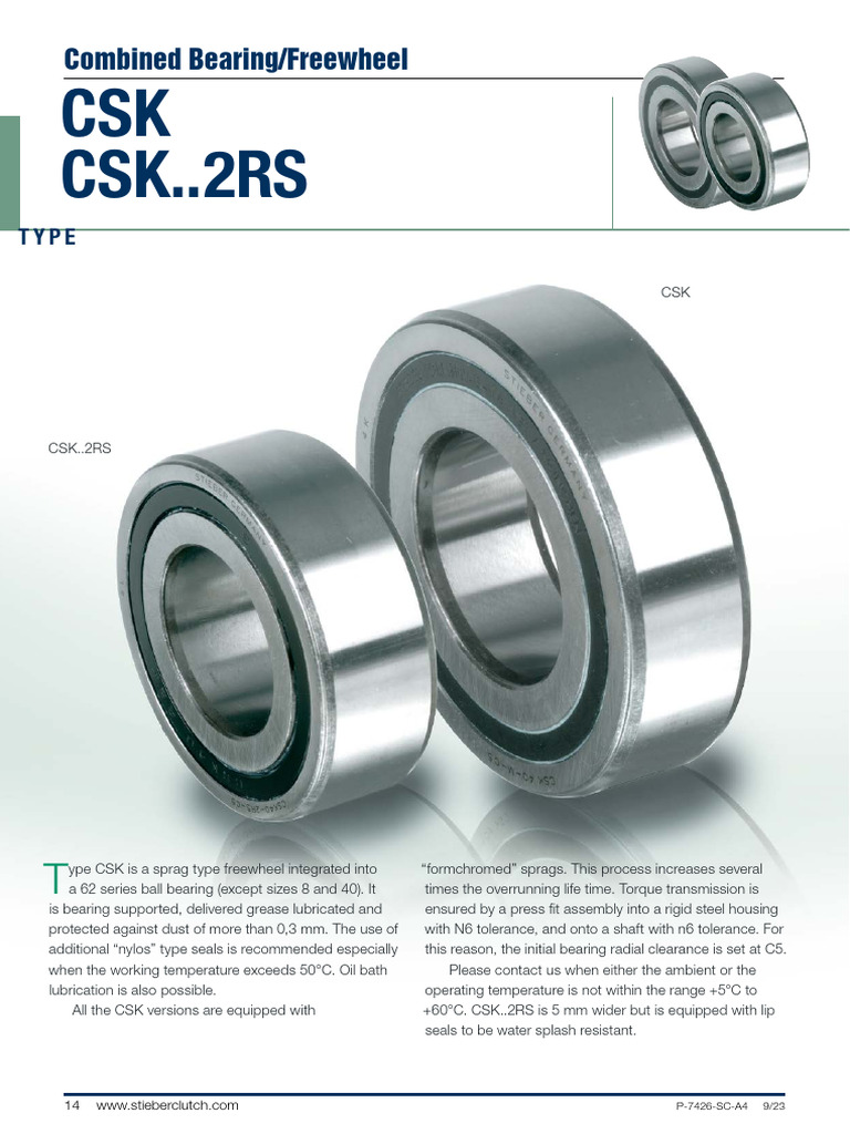 Stieber CSK35-M-C5 | PDF | Bearing (Mechanical) | Mechanical Engineering