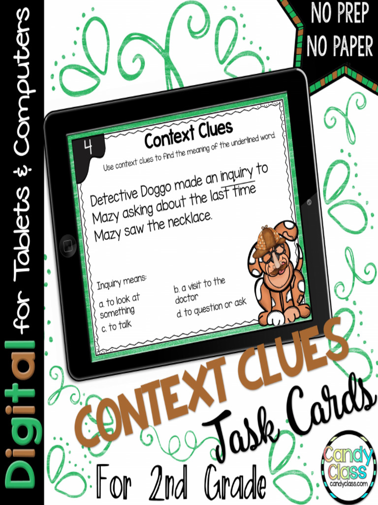 Context Clues - Digital Task Cards | PDF | Adjective | Adverb