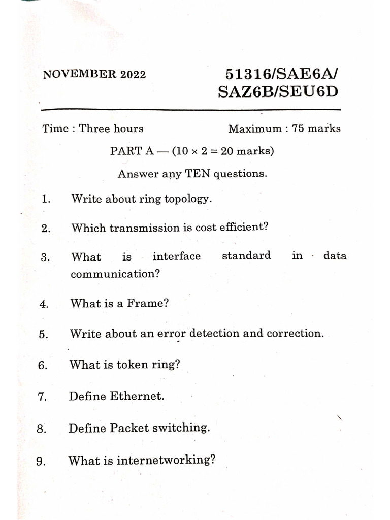 CN Important Questions | PDF