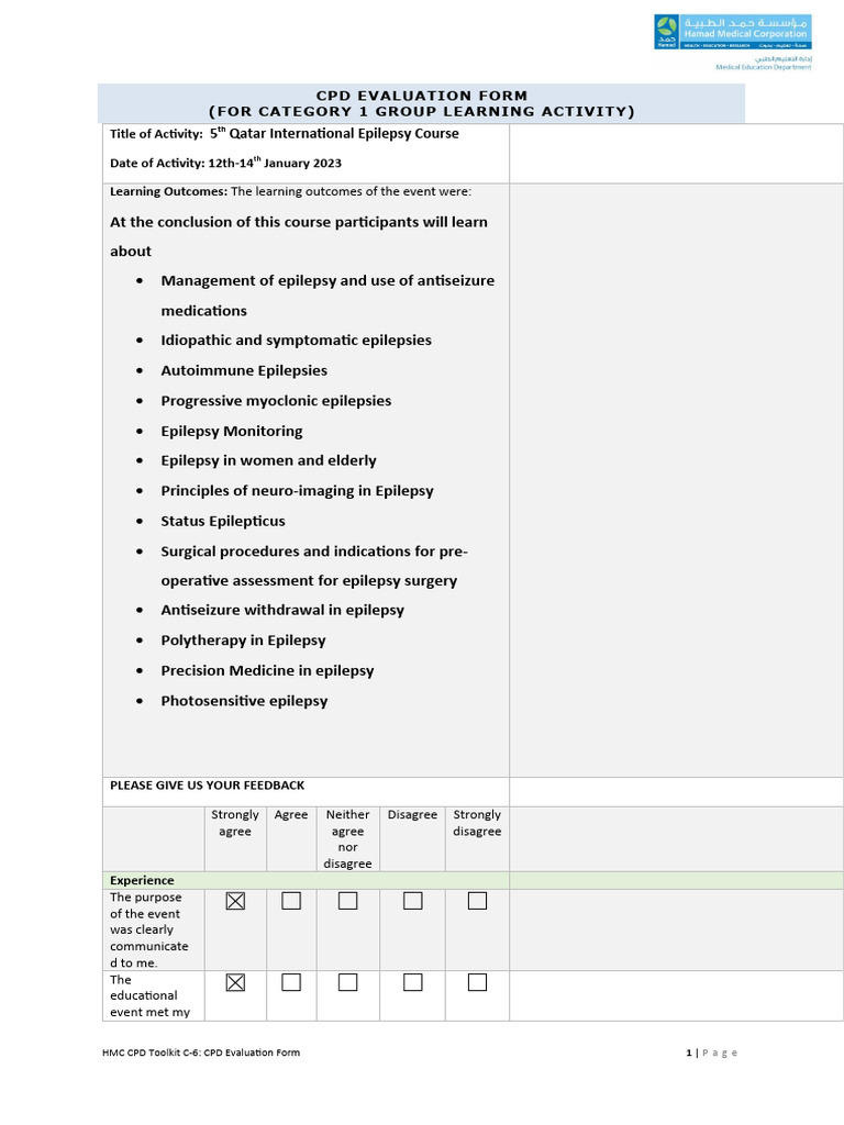 c6-Cpd Evaluation Form (For All Category 1&3 Activities) Latest | PDF ... c6-Cpd Evaluation Form (For All Category 1&3 Activities) Latest | PDF ...
