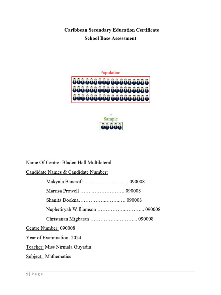 Mathematics Sba Group 4 | PDF