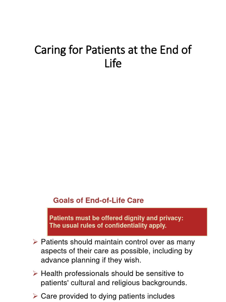 Care of The Life at The End of Life | PDF | End Of Life Care | Health Care