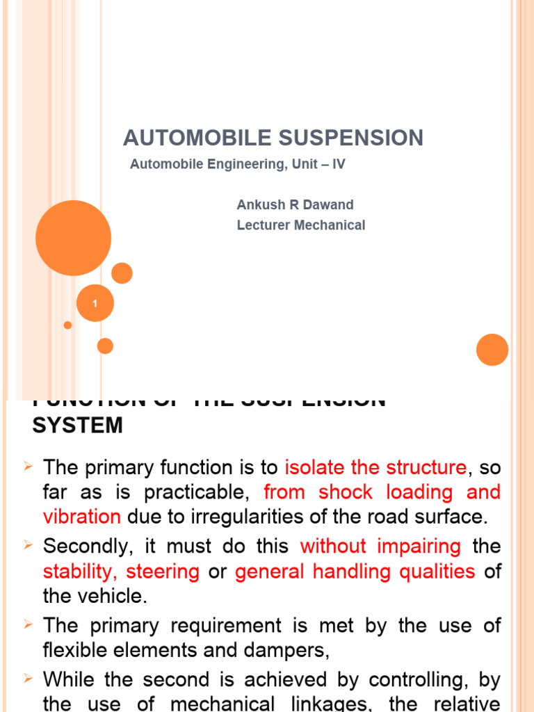 Unit 4 Suspension System | PDF | Automotive Technologies | Motor Vehicle