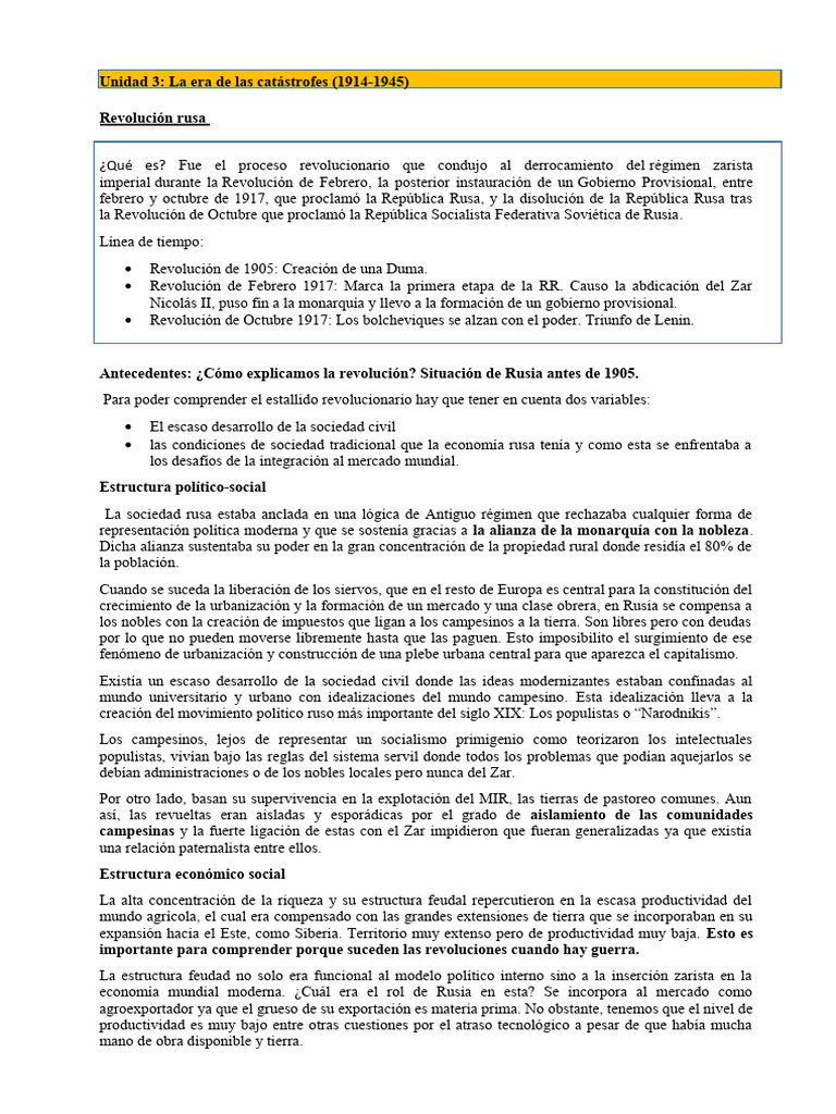 Resumen U3 | PDF | Fascismo | Imperio ruso