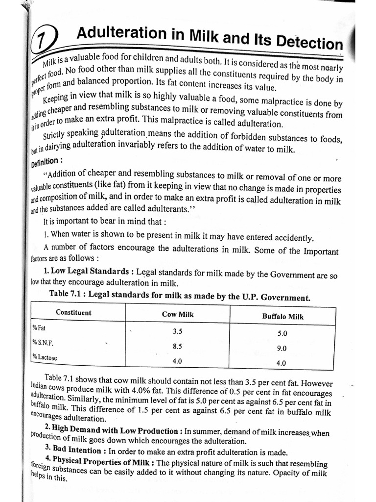 Adulteration and Preservatives Test | PDF