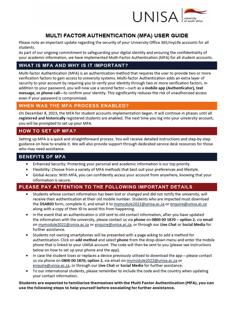 MFA Technical Support Pocket Guide 005 | PDF | Mobile App | Authentication