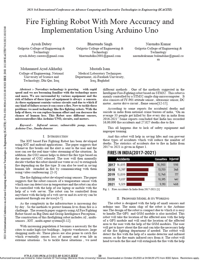 Fire Fighting Robot With More Accuracy and Implementation Using Arduino ...