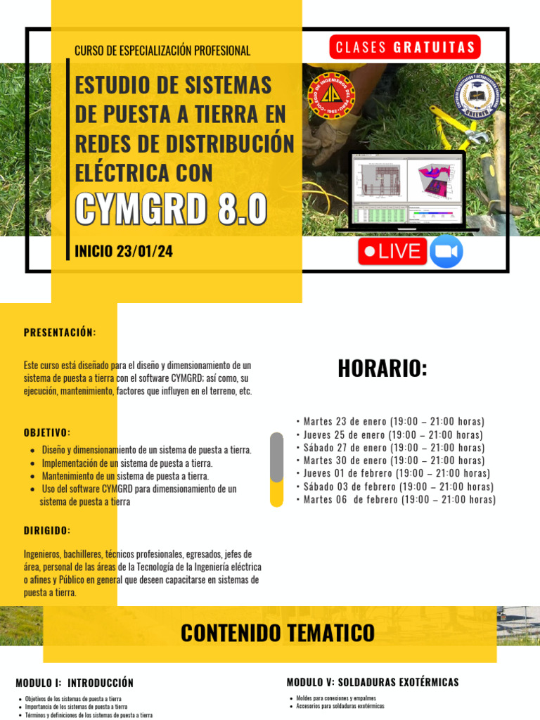 Curso de Puesta a Tierra con CYMGRD | PDF | Ingenieria Eléctrica ...