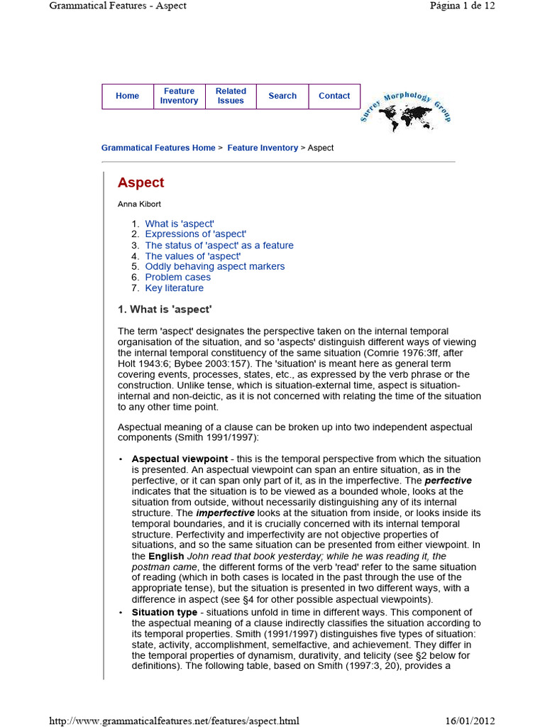Kibort - Aspect | Download Free PDF | Verb | Grammatical Tense