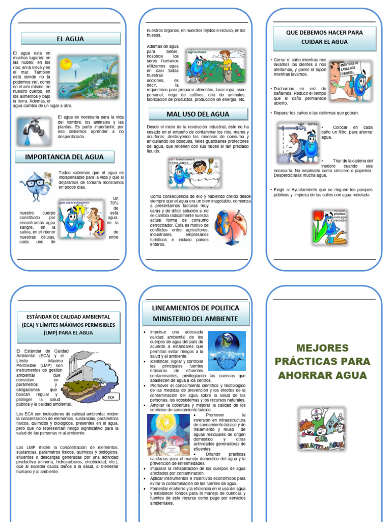 Triptico Del Agua 3 | PDF | Agua | Saneamiento