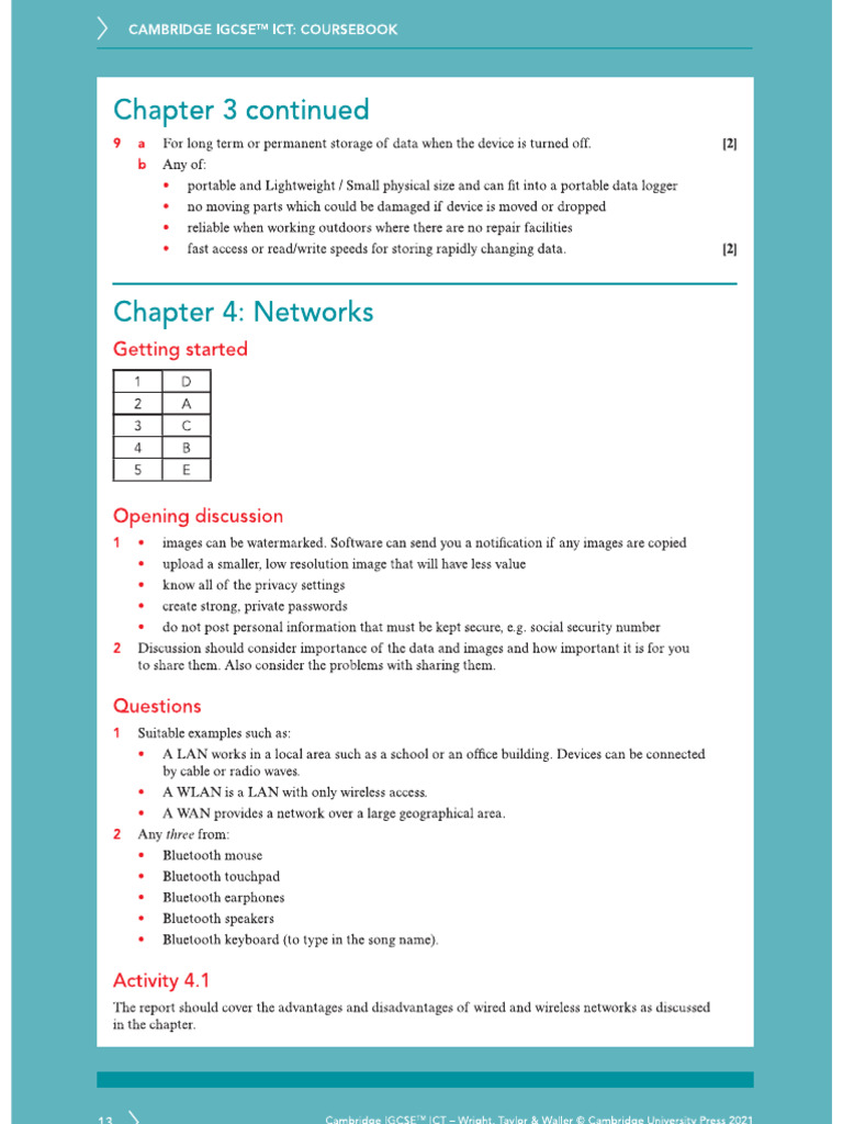 Chapter 4 Learners Answers ICT | PDF