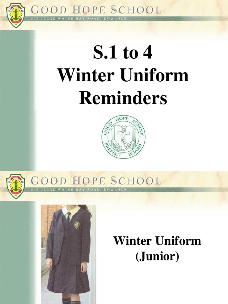 S.1-4 Winter Uniform Reminders (21-22) | PDF | Sock | Necktie