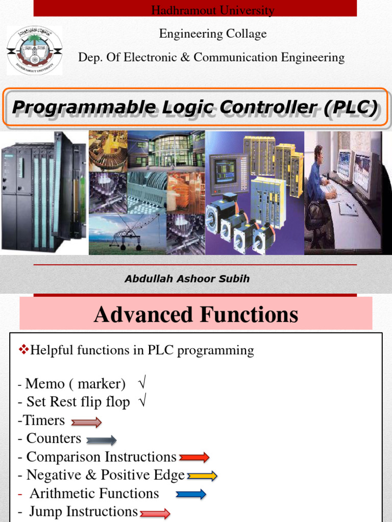 Lec10 PLC | PDF | Programmable Logic Controller | Exponential Function