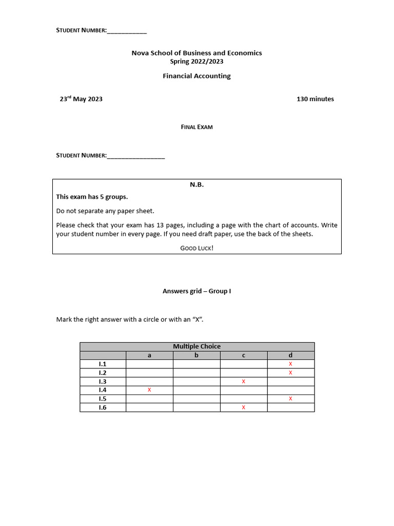 EN - 2022-2023 Spring - Final Exam 23.05.2022 (Solved) | PDF | Debits ...