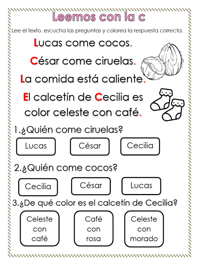Lecturas Con Las Letras C, Qu, Y, Ll. | PDF