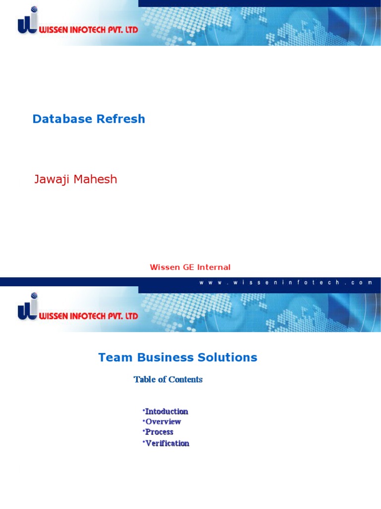 Database Refresh Pdf Backup Databases