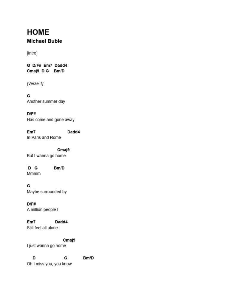 HOME - Michael Buble | PDF | Songs | Musical Forms